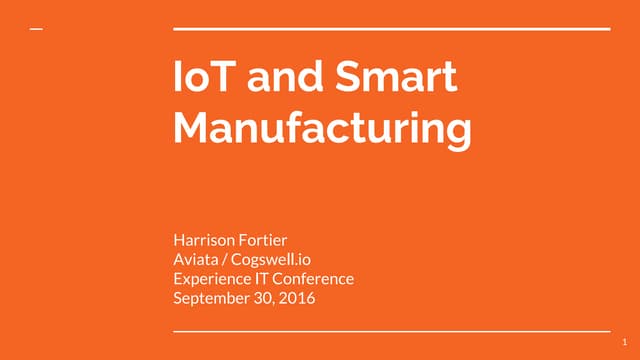 Smart Manufacturing Presentation | PPTX