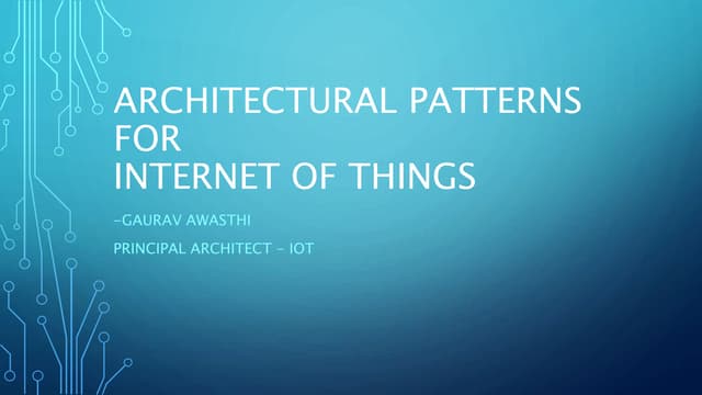 Iot Architectural Patterns Ppt 7615