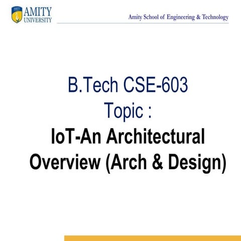 IOT ARCH OVERVIEW.ppt. IoT subject deta | PPT