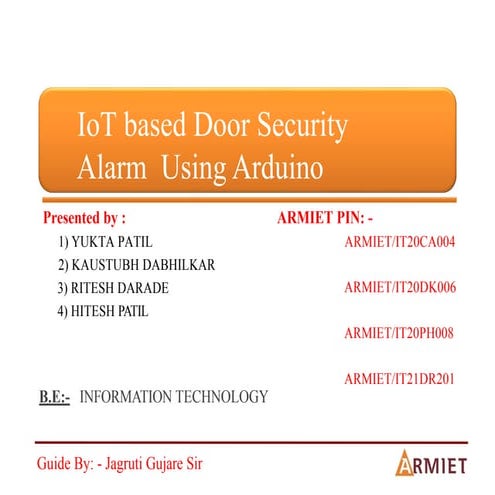 Iot Based Door Security Alarm Using Arduinopptx