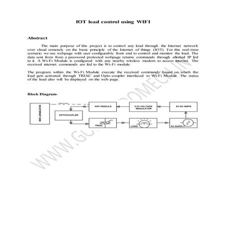 Iot based load control over wifi 14000 | DOCX