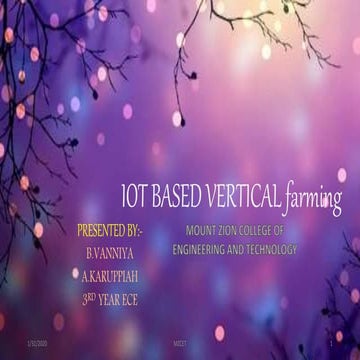 Iot based vertical farming | PPTX