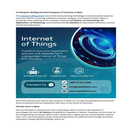 Smart Campuses in UAE - Revolutionizing Education through IoT | PDF