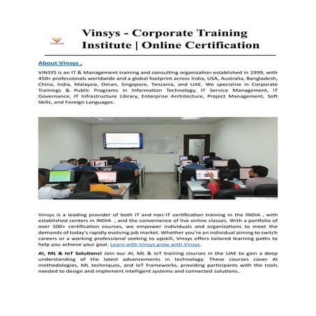 IoT Certification Training program designed to build both foundational and practical expertise ...