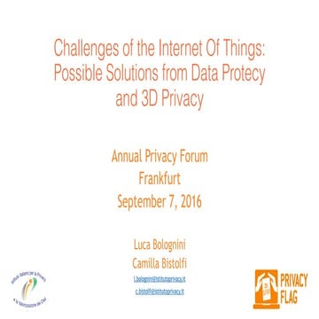 Internet of Things: data protecy and 3d privacy | PPT