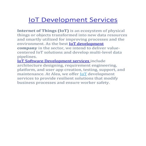 IoT Development Services | PDF