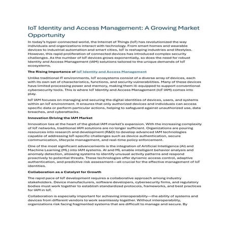 IoT Identity and Access Management: A Growing Market Opportunity | PDF