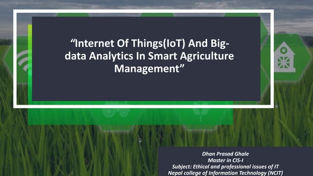Smart farming using IOT | PPTX