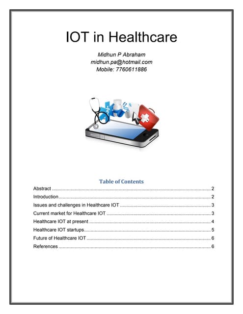 IoT in Healthcare | PPTX