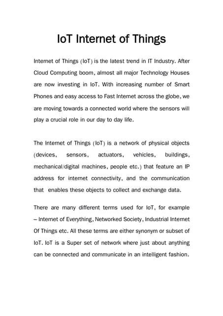 The evolution of IoT | PDF