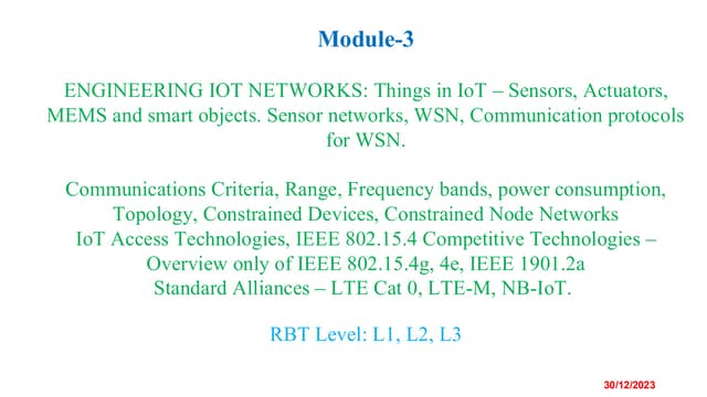 Sensors & Actuators - Functional blocks of IOT | PPTX