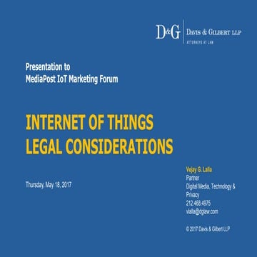 A Marketer’s Guide to Internet of Things Legal Issues | PPT
