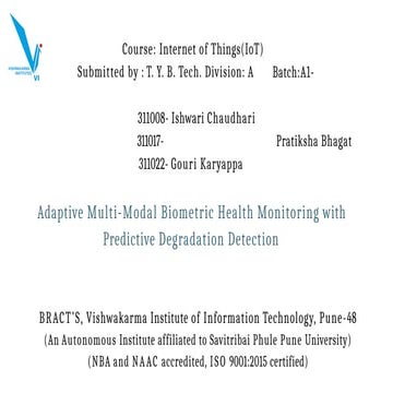 Multimodal biometric health monitoring project | PPTX