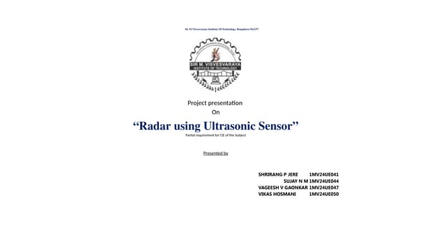 Ultrasonic sensor | PPTX