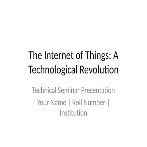 IoT_Seminar_Presentation.pptx on iot implementation | PPTX