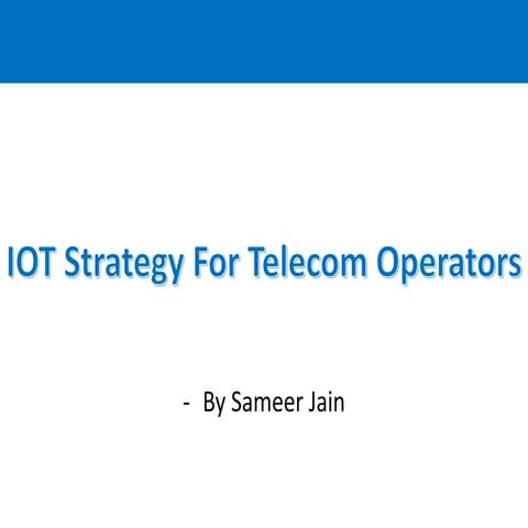 IOT strategies for telecom operators | PPTX