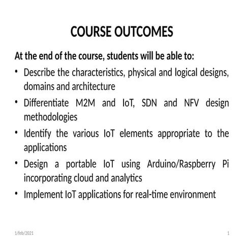 internet of things engineering and syllabus | PPTX