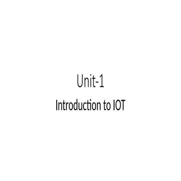 iot unit 1 introduction to iot and its applications | PPTX