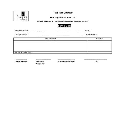 IOU (I Owe You) | DOCX