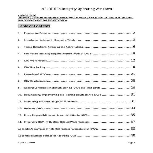 Integrated Operating Window - A Gateway to PM | PDF