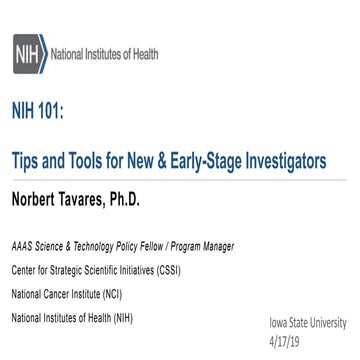 NIH 101: Tips and Tools for New & Early-Stage Researchers | PPTX ...