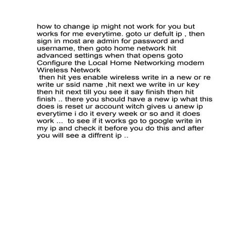 Ip change how to | PDF