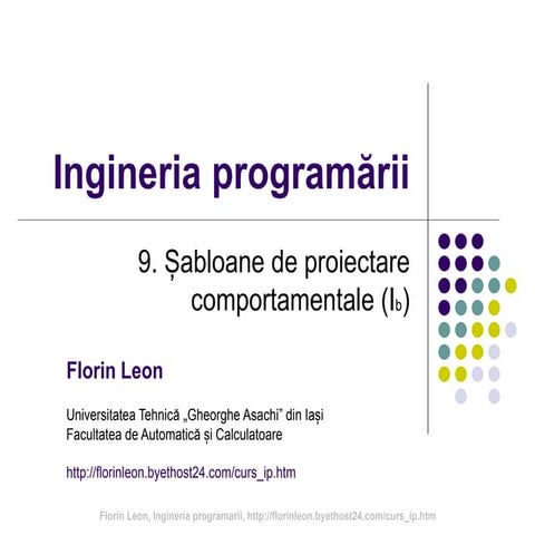 Sabloane de proiectare comportamentale (Ib) | PDF