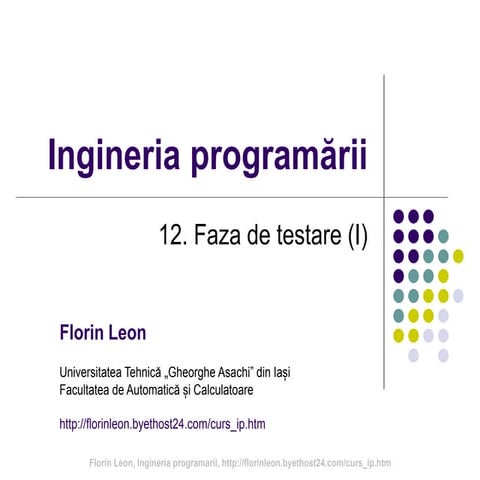 Faza de testare (I) | PDF
