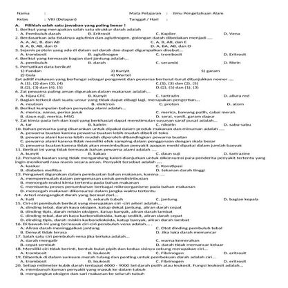 contoh soal tingkat mts materi IPA 8.doc