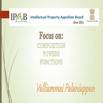 Intellectual Property Appellate Board (IPAB) - Focus on Composition ...