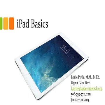 iPad Basics 1-30-14 | PPT