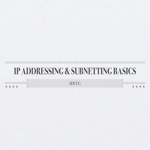 Ip Addressing And Subnetting Basics Ppt