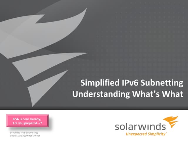 Simplified IPv6 Subnetting. Understanding What’s What. | PPT Simplified IPv6 Subnetting. Understanding What’s What. | PPT