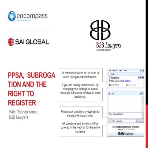 IPA PPSR Briefing: Rights of Subrogration | PPT