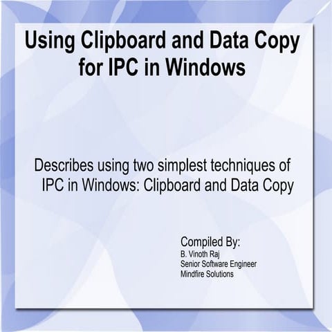 Ipc clipboard and data copy | PPT