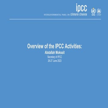 Overview of the IPCC Activities | PDF