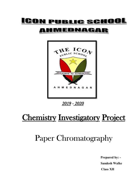 Investigatory project on chromatography of candy | DOCX | Chemistry ...