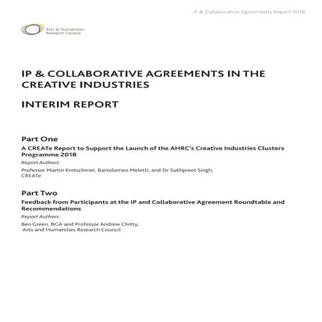 IP & Collaborative Agreements in the Creative Industries Interim Report ...