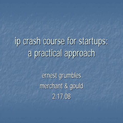 IP Crash Course For Startups | PPT