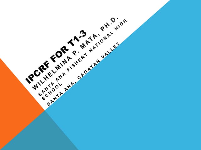 IPCRF SG 18 (QET) | PDF