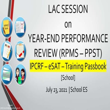 IPCRF-eSAT-Training Passbook | PPTX