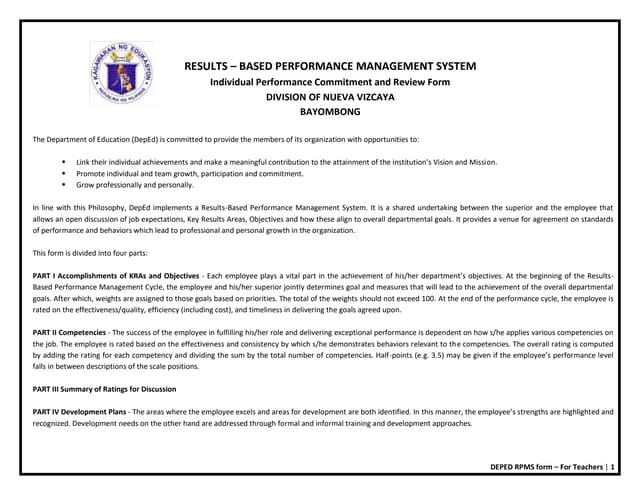 CDA SPMS Rating Scale | PPT