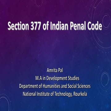 IPC Section 377 | PPTX