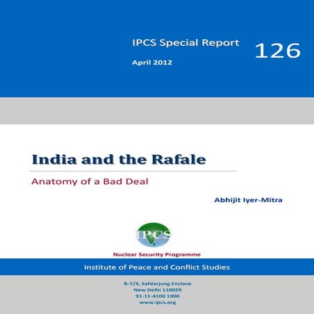 Ipcs india and the rafale abhijit mitra-iyer | PDF