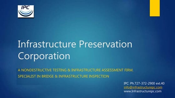 IPC Bridge Inspection and Infrastructure Inspection Services | PDF ...