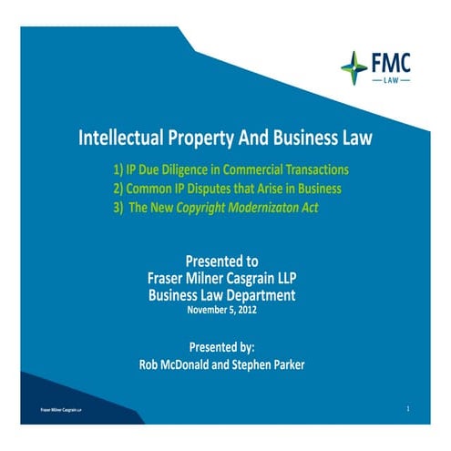 Intellectual Property and Business Law | PDF | Business | Business and ...