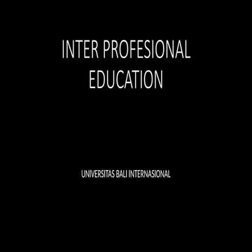 IPE Inter profesional collaboration educ | PPTX
