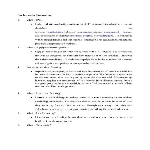 Industrial & production Engineering (IPE) interview question.pdf ...