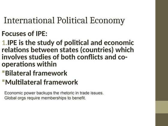 International Political Economy and its meaning | PPT