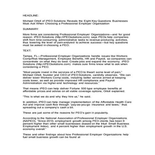 I peo news release 2 revised | DOCX